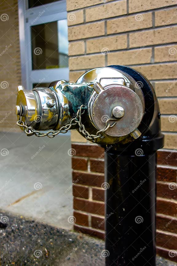 Standpipe with Siamese Connection Device for Fire Hoses Stock Photo ...