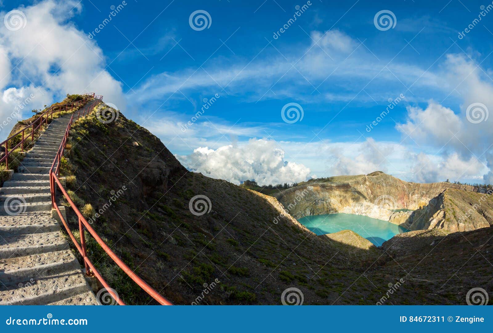 Standpunkt an Kelimutu-Vulkan, Flores, Indonesien Stockbild - Bild von ...