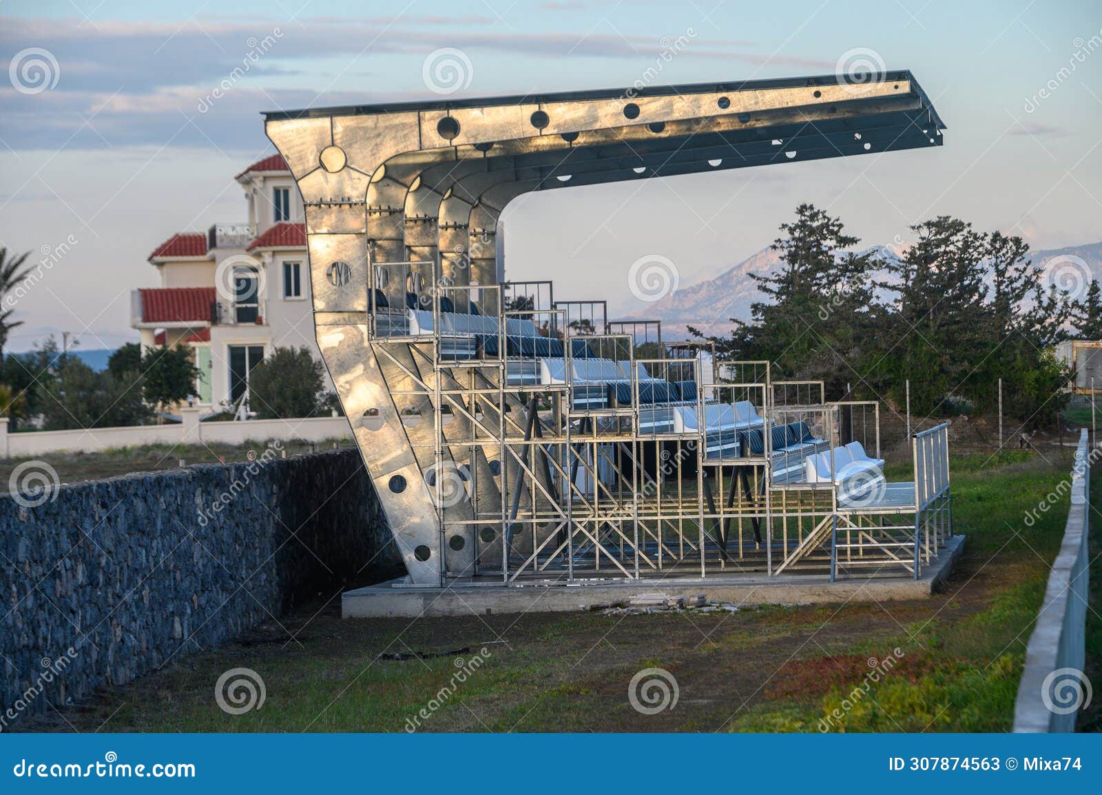 Stands at a Football Stadium in Cyprus 1 Stock Image - Image of ...