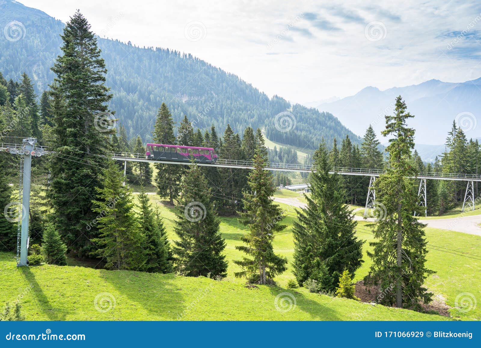 Standseilbahn Jochbahn, Seefeld, Austria Stock Image - Image of park ...