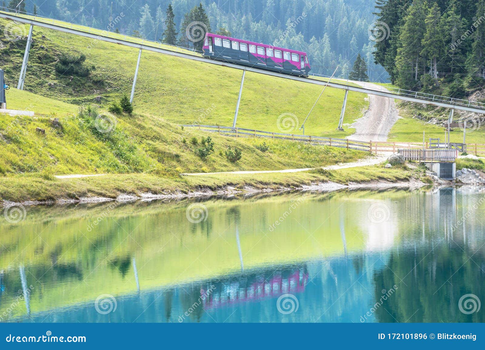 Standseilbahn Jochbahn, Seefeld, Austria Stock Photo - Image of bavaria ...
