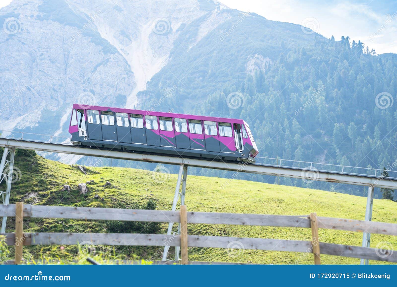 Standseilbahn Jochbahn, Seefeld, Austria Stock Image - Image of ...