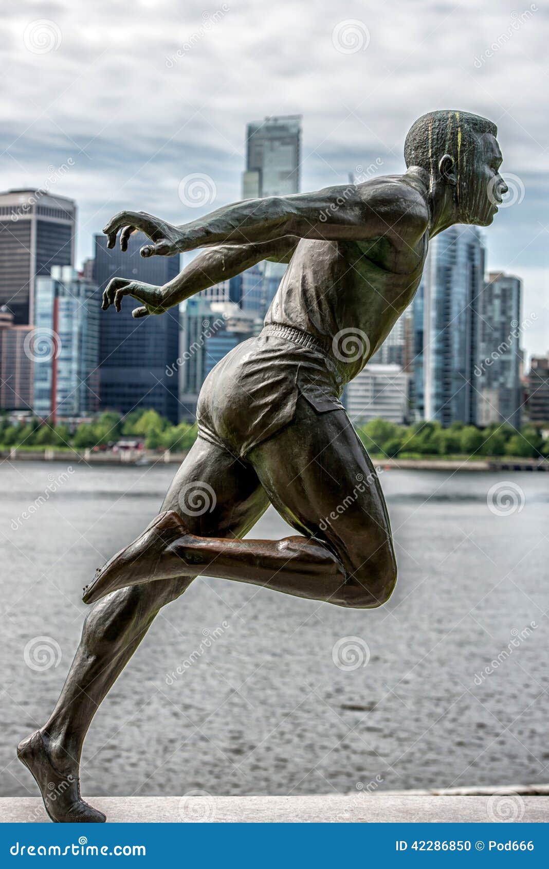 Stanley Park Vancouver Canada Harry Jerome Statue Stock Photo - Image ...