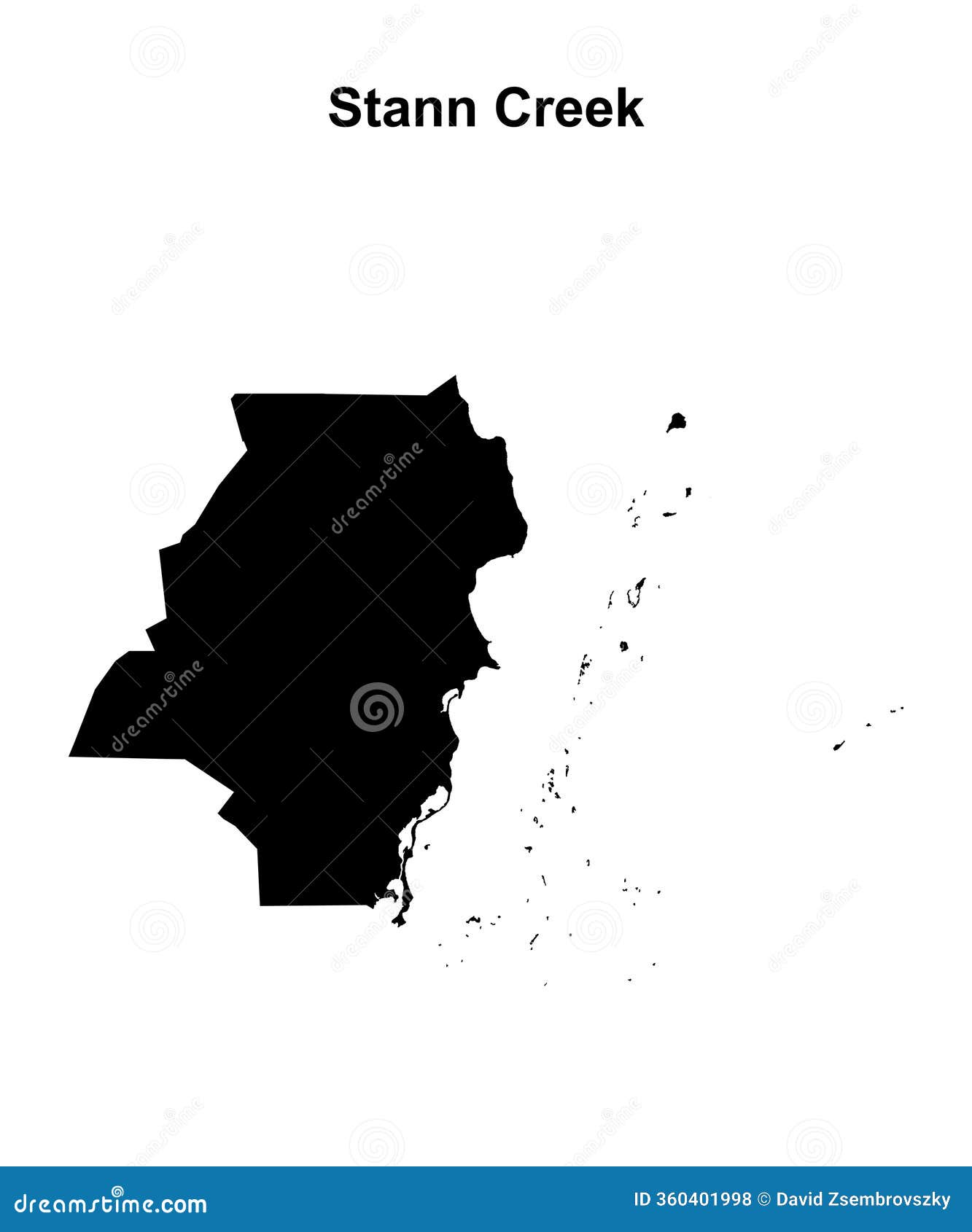 Stann Creek Outline Map Vector Illustration | CartoonDealer.com #360401998