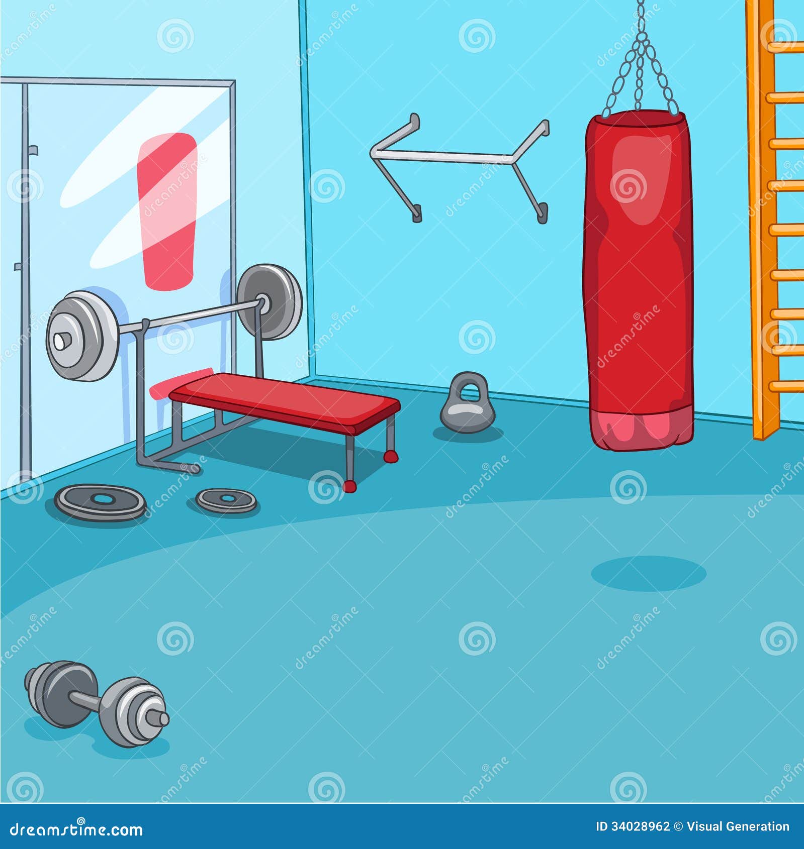 Stanza della palestra illustrazione vettoriale. Illustrazione di ...