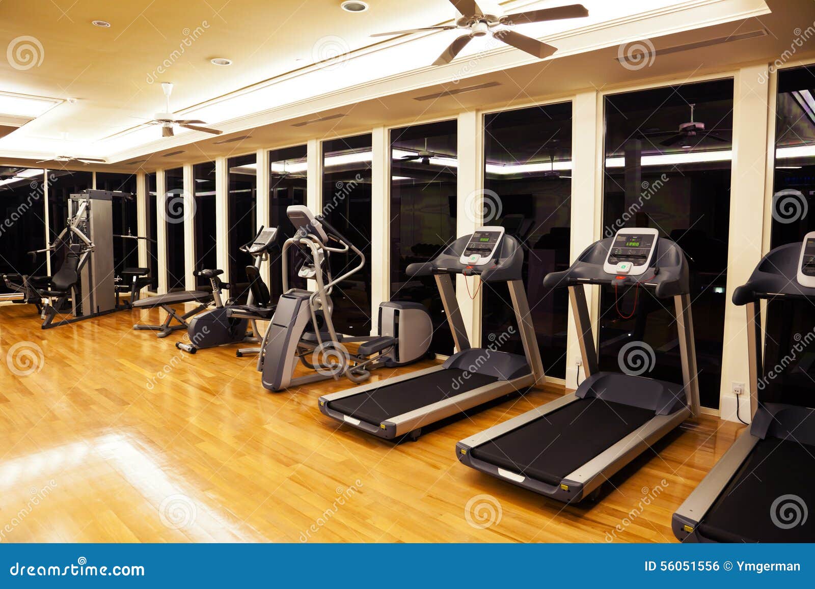 Stanza della palestra fotografia stock. Immagine di esercitarsi - 56051556