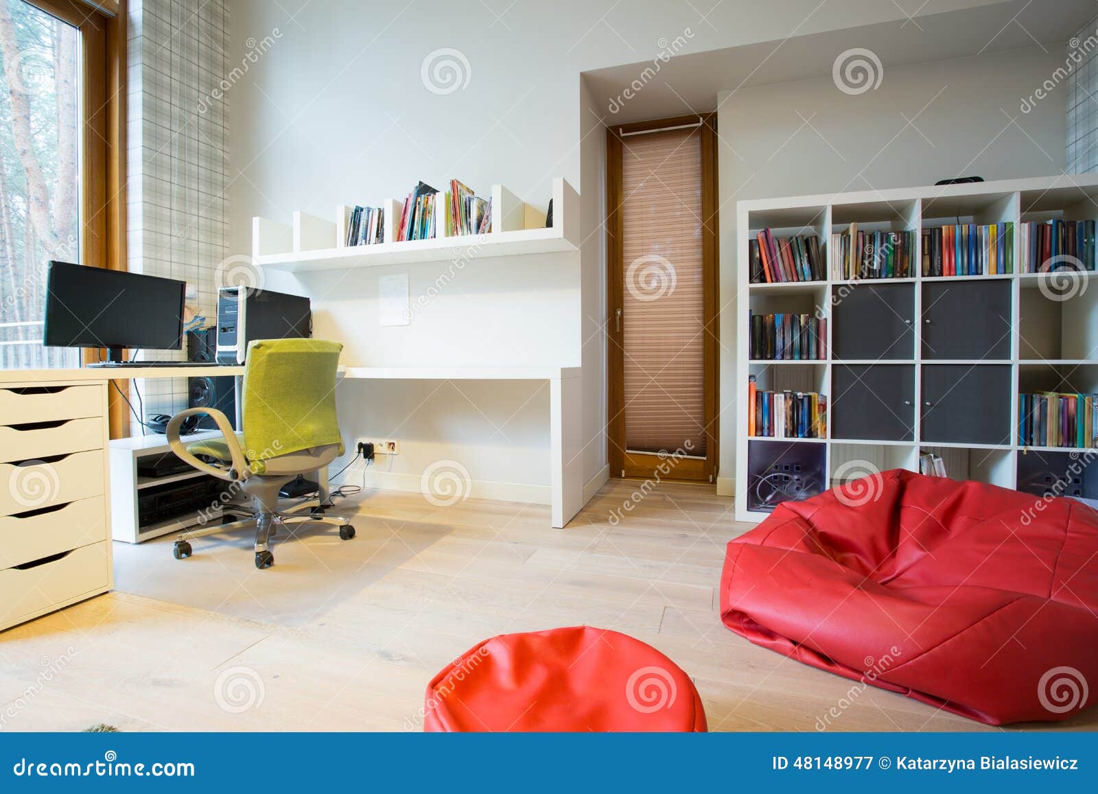 Stanza di studio moderna immagine stock. Immagine di vivere - 48148977