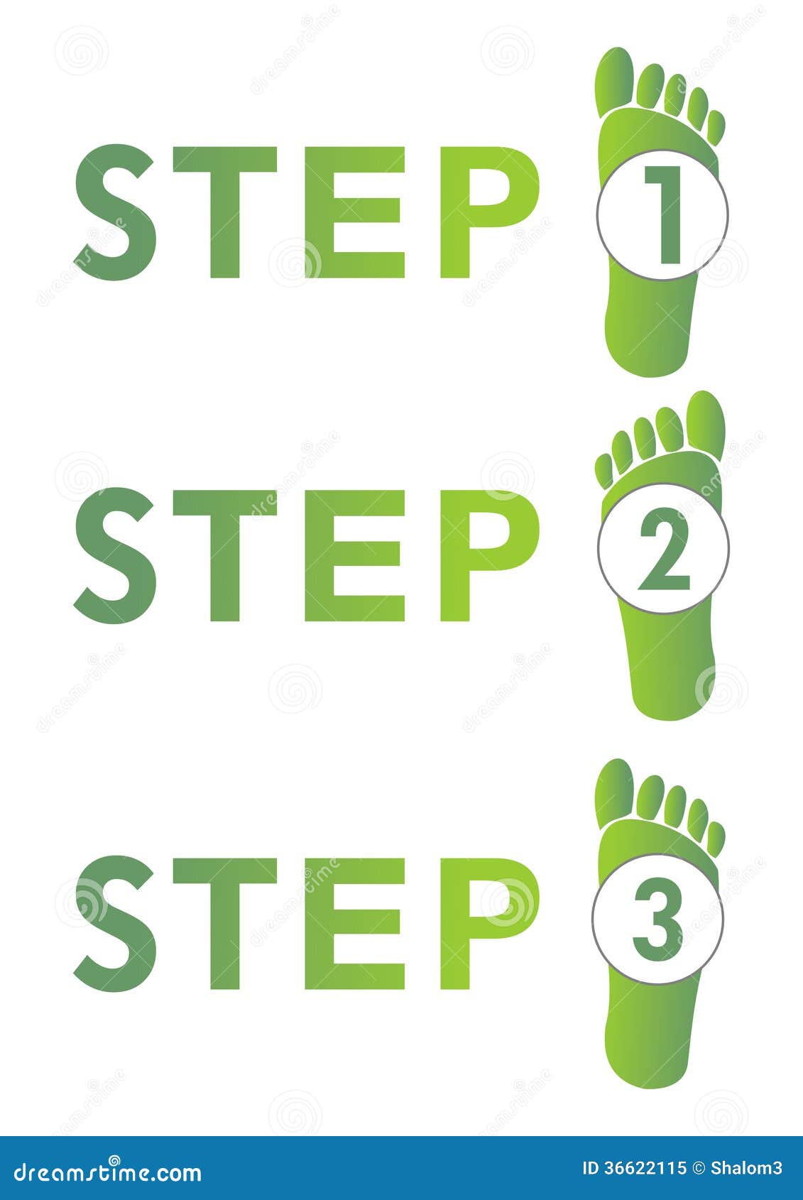 Stap voor stap 1-2-3 vector illustratie. Illustration of spoor - 36622115