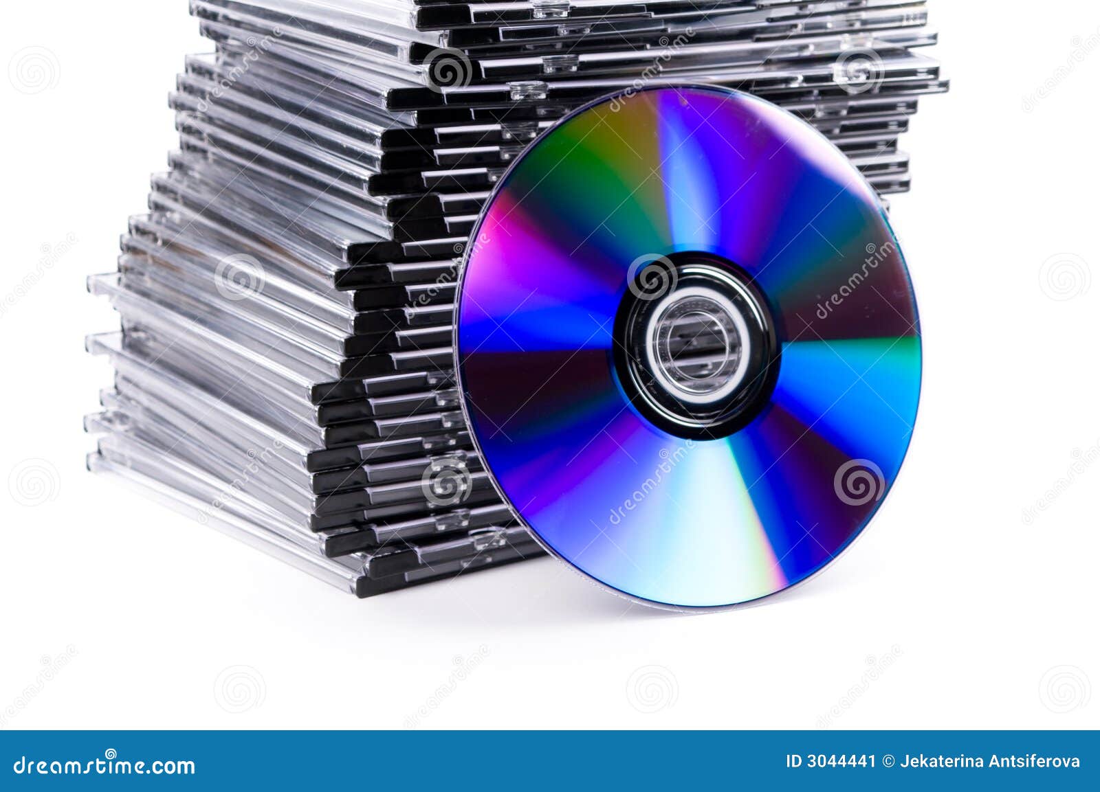 Stapel CD-Dozen met CD stock afbeelding. Image of geïsoleerd - 3044441