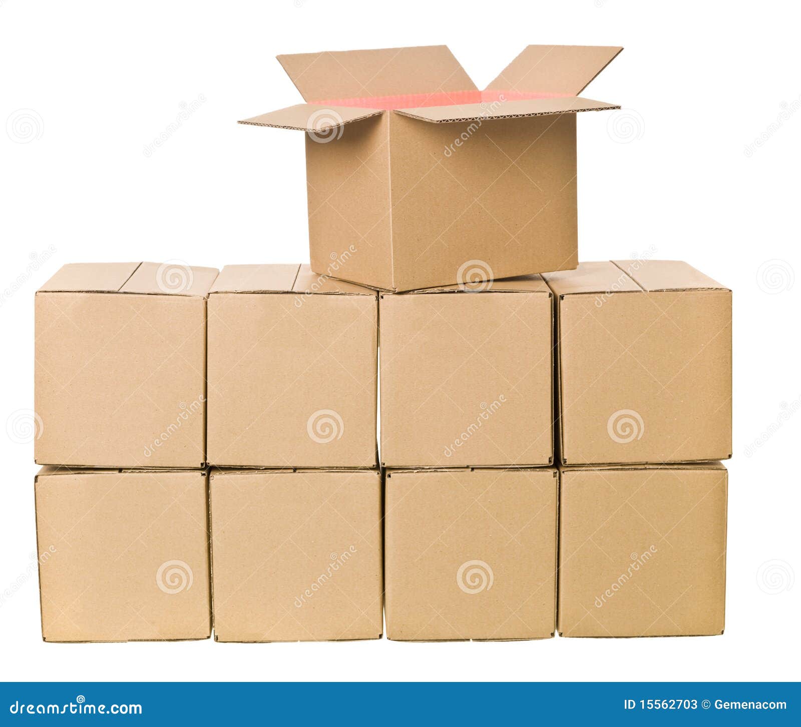 Stapel Dozen Van Het Karton Stock Afbeelding - Image of geïsoleerd ...