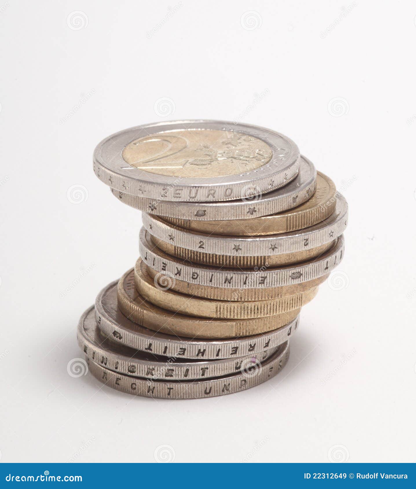 Stapel Euro muntstukken stock afbeelding. Image of stapels - 22312649