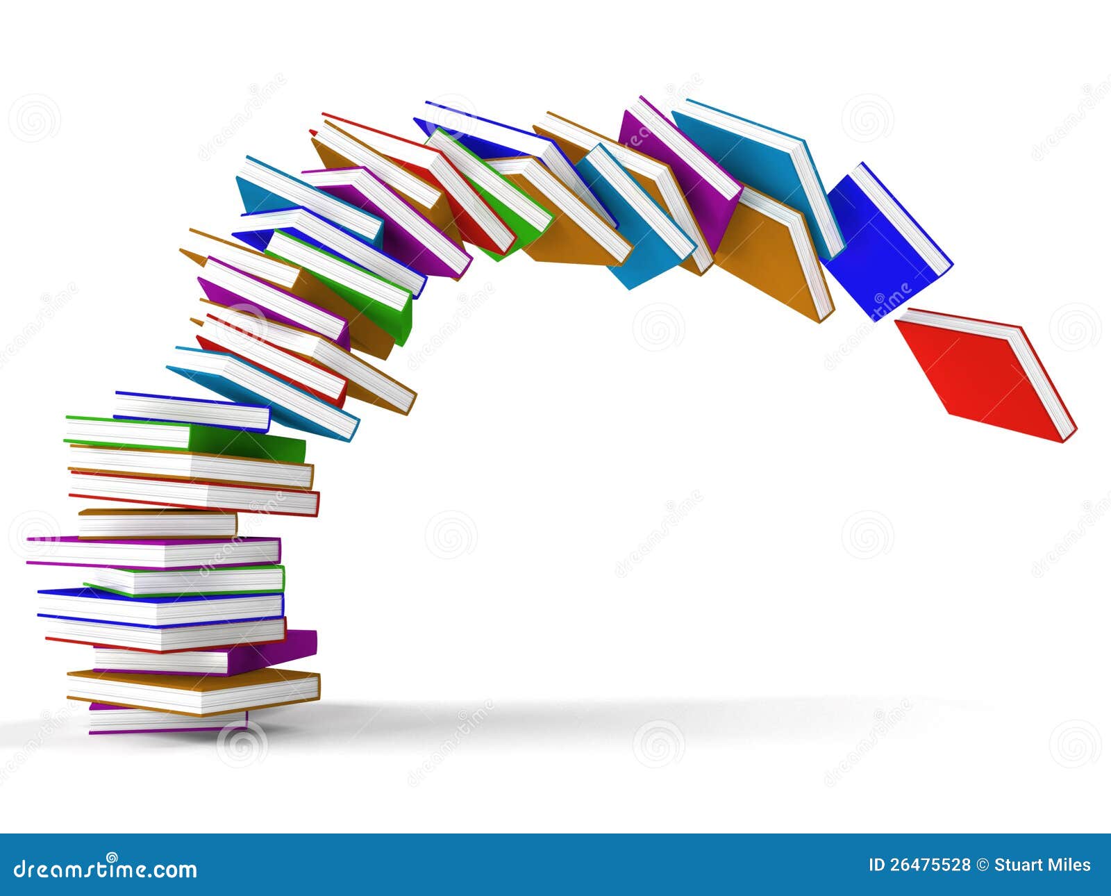Stapel fallende Bücher stock abbildung. Illustration von gestapelt ...