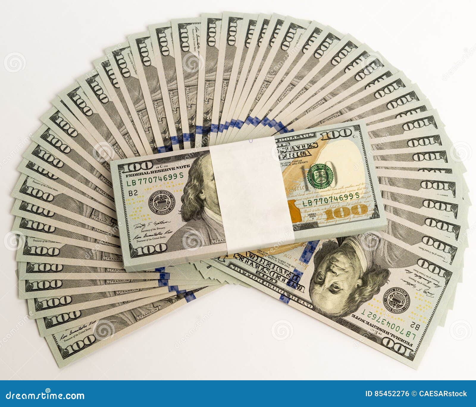 Stapel Geld in US-Dollars Wechseln Banknoten Ein Stockfoto - Bild von ...