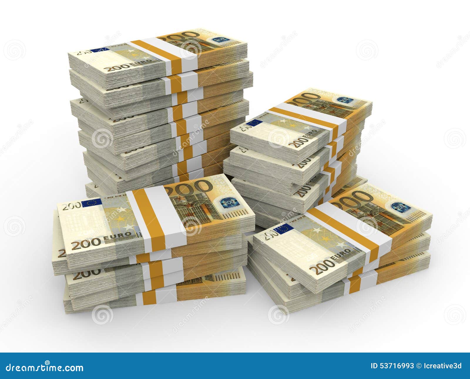 Stapel Geld Zweihundert Euro Stock Abbildung - Illustration von symbol ...