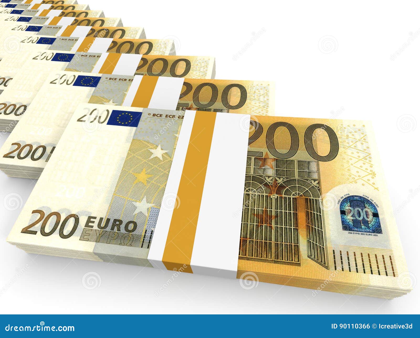 Stapel Geld Zweihundert Euro Stock Abbildung - Illustration von ...