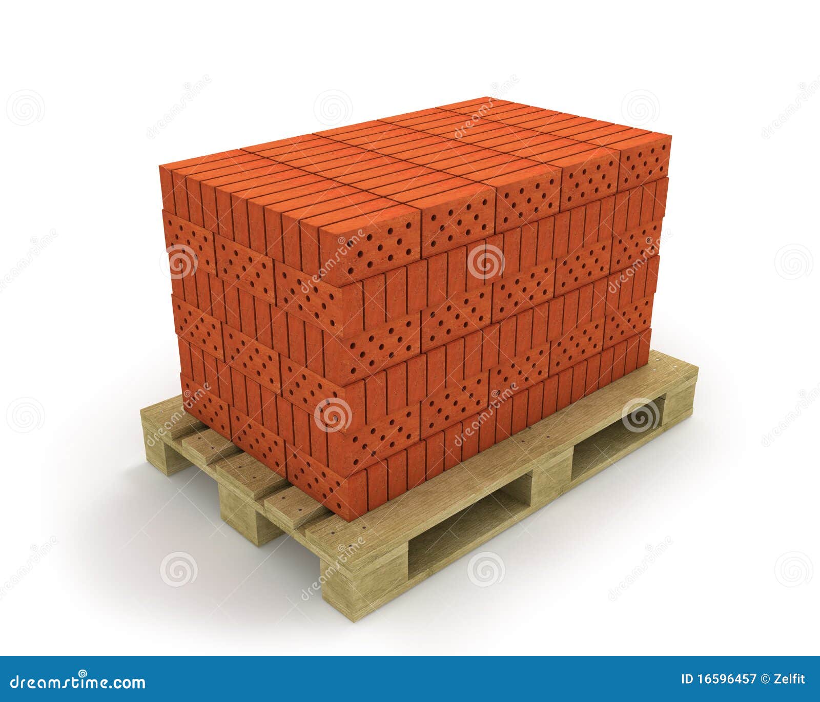 Stapel Oranje Bakstenen Op Pallet Stock Illustratie - Illustration of ...
