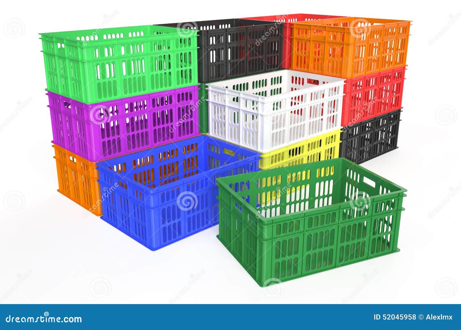 Stapel plastic kratten stock illustratie. Illustration of zaken - 52045958