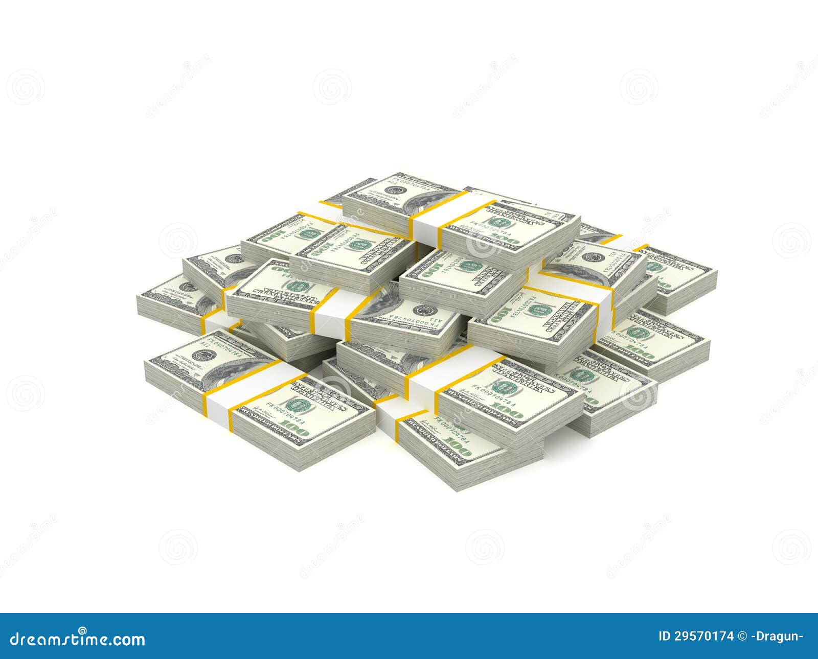 Stapel Rekeningen Van De Dollar Stock Illustratie - Illustration of ...