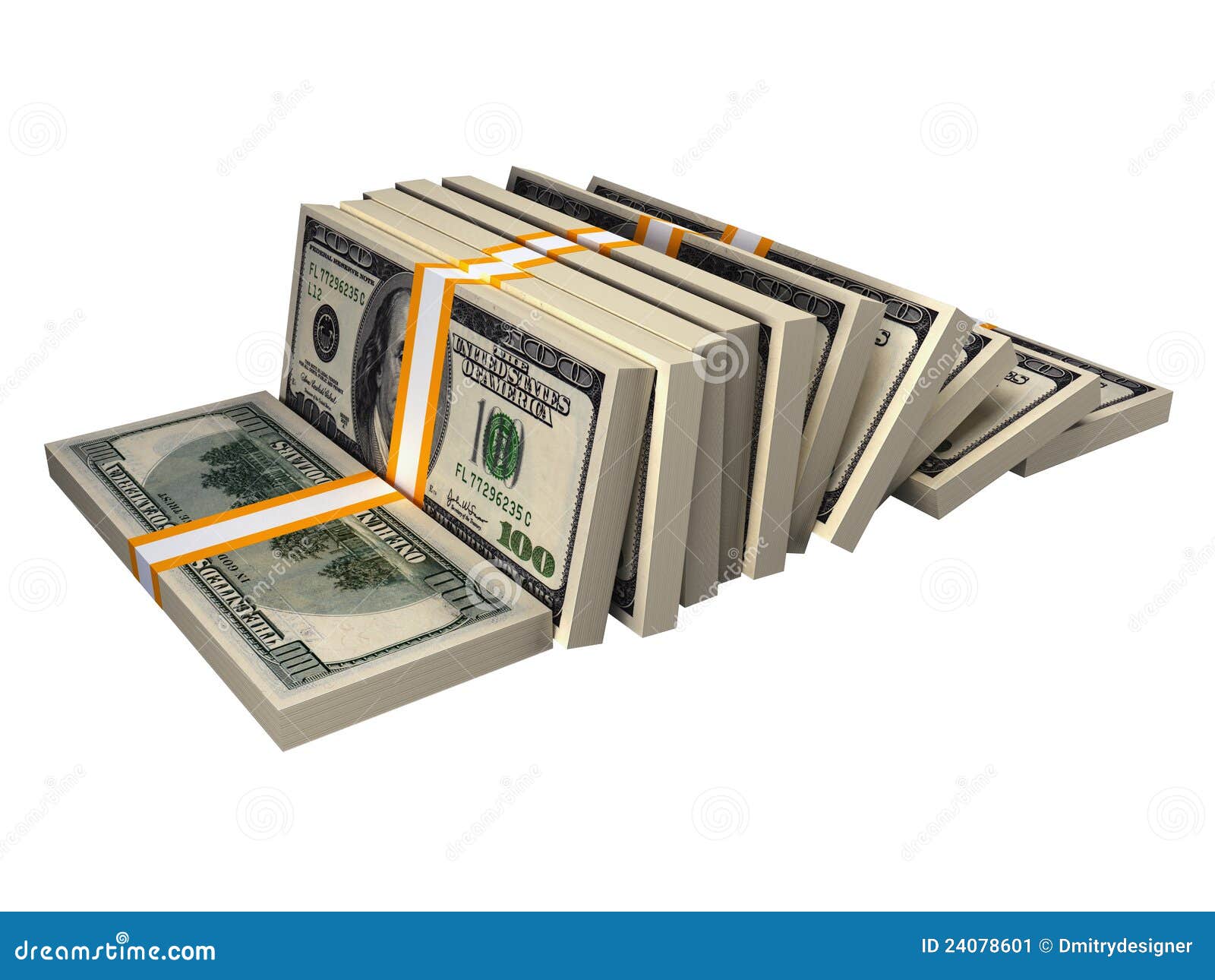 Stapel van $100 rekeningen stock illustratie. Illustration of bank ...