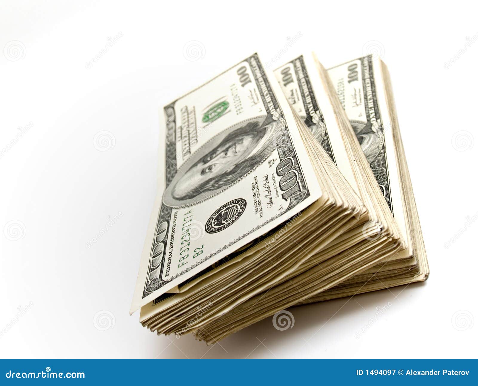 Stapel Van De Rekeningen Van Honderd Dollars Stock Afbeelding - Image ...