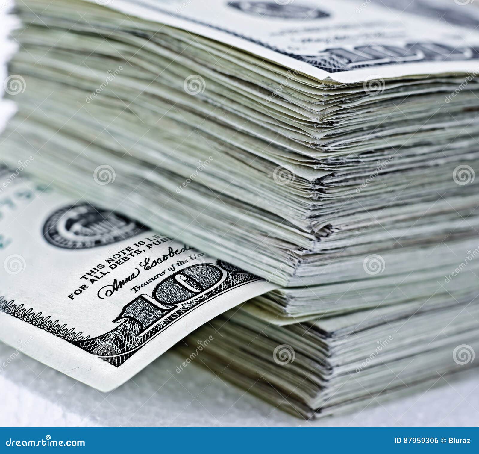 Stapel Van De Rekeningen Van Honderd Dollars Stock Foto - Image of ...