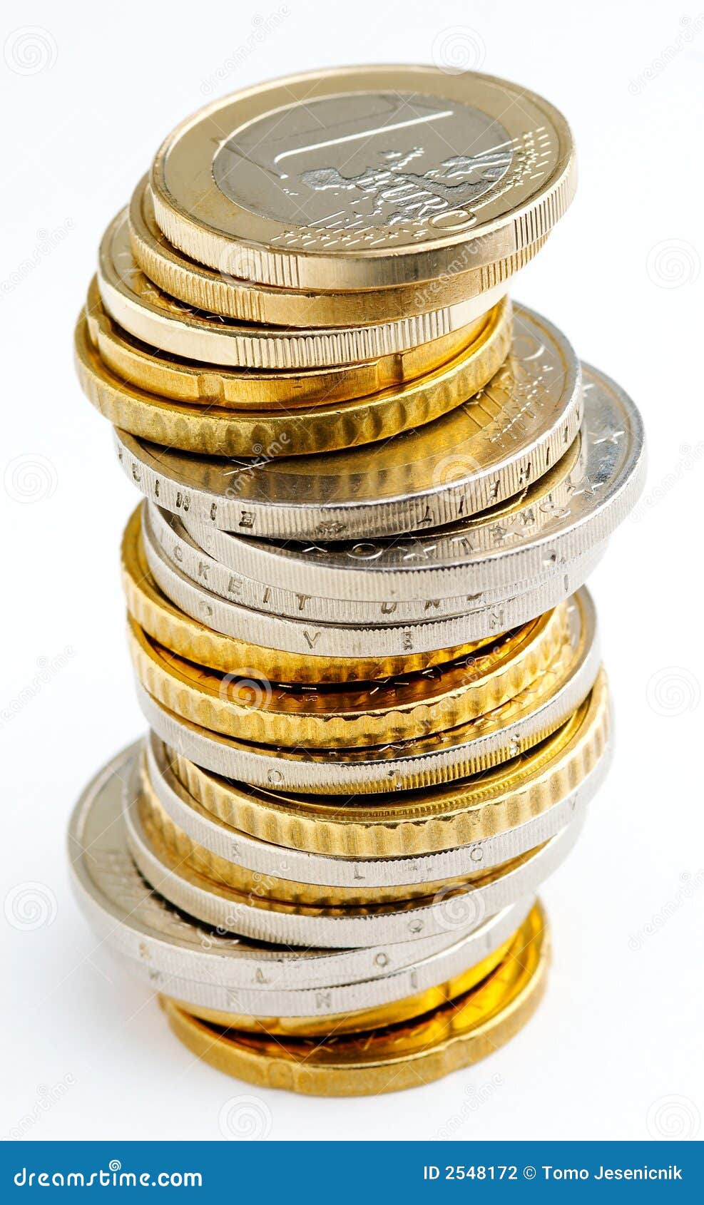 Stapel Van Euro Muntstukken Stock Foto - Image of macht, rijk: 2548172