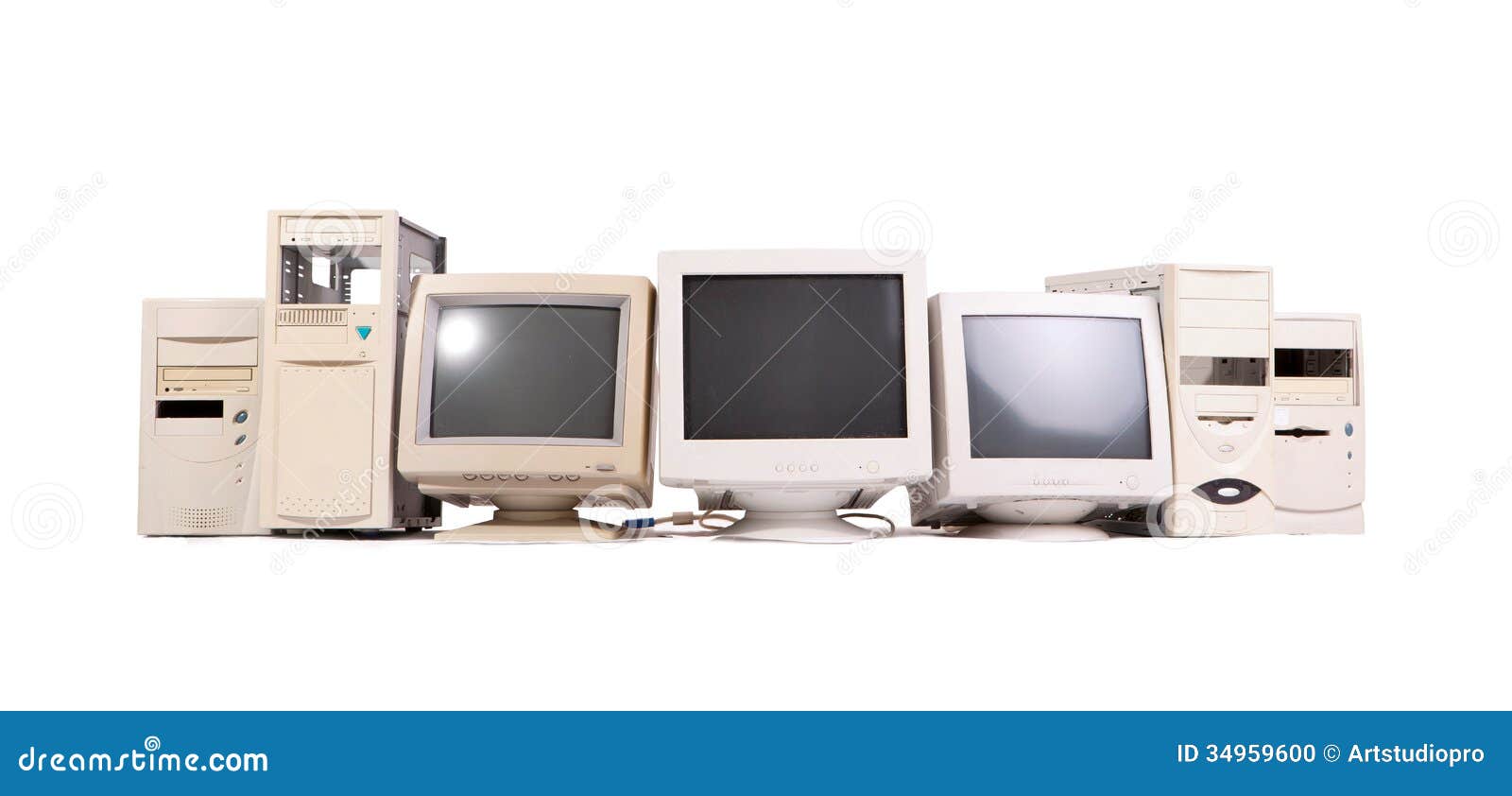 Stapel van oude computer stock foto. Image of vuilnis - 34959600