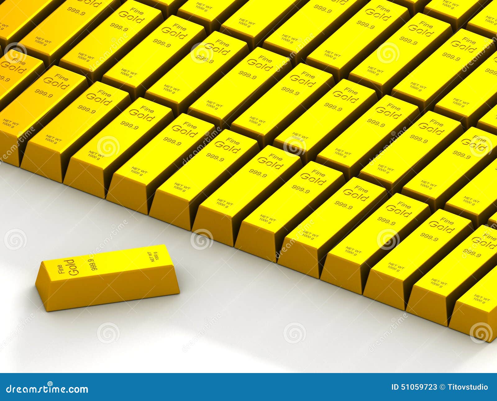 Stapels Goudstaven Op Het Wit Stock Illustratie - Illustration of ...