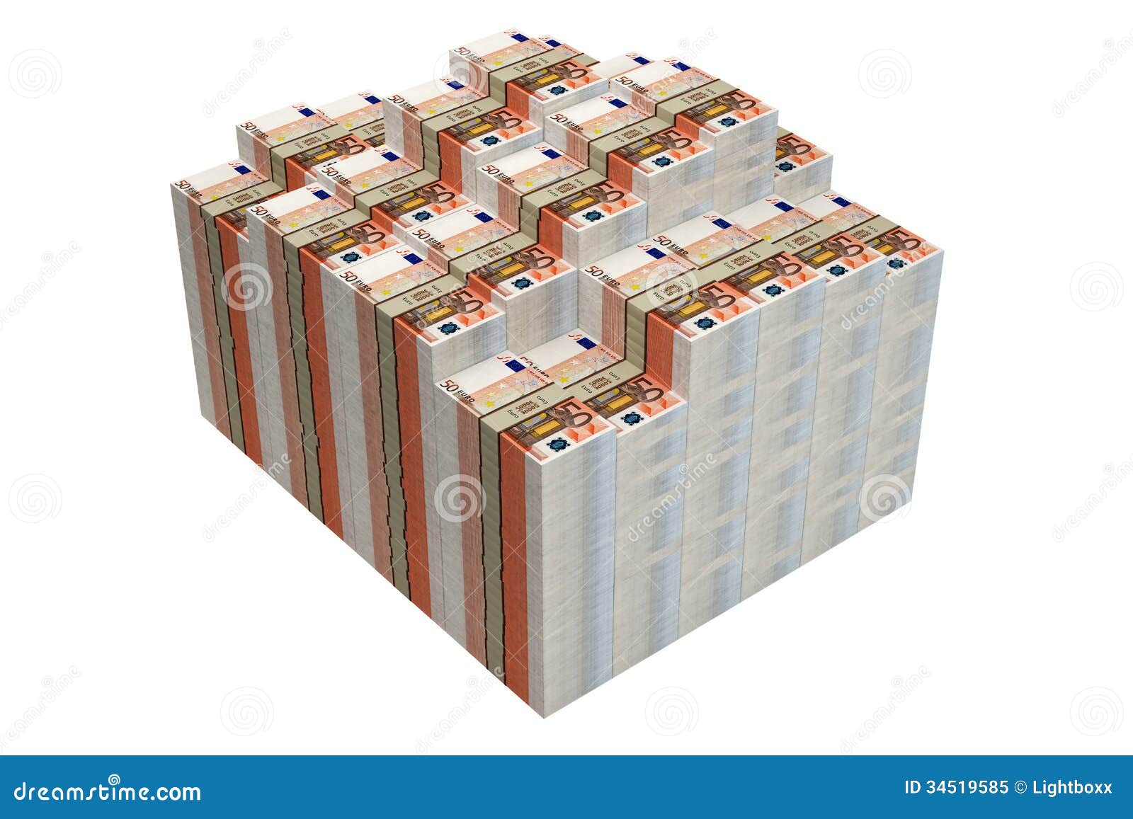 Stapels Van 50 Euro Bankbiljetten Stock Illustratie - Illustration of ...