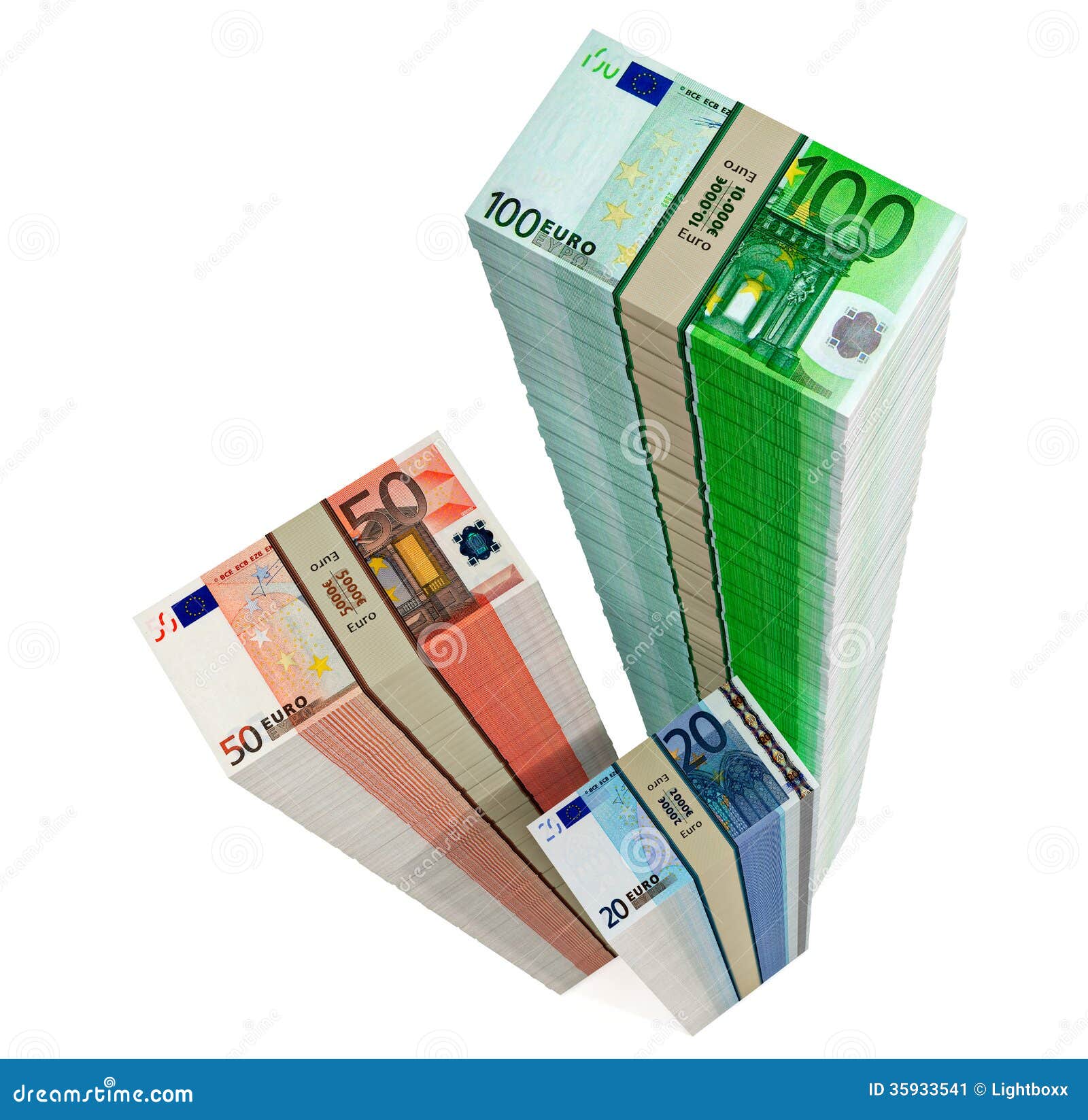 Stapels Van Euro Bankbiljetten Stock Afbeelding - Image of winst ...
