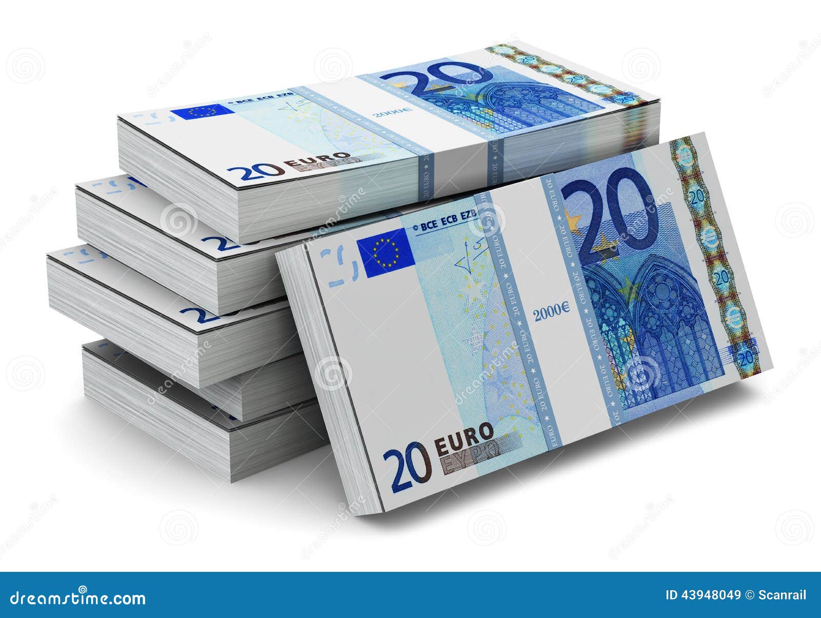 Stapels Van 20 Euro Bankbiljetten Stock Illustratie - Illustration of ...