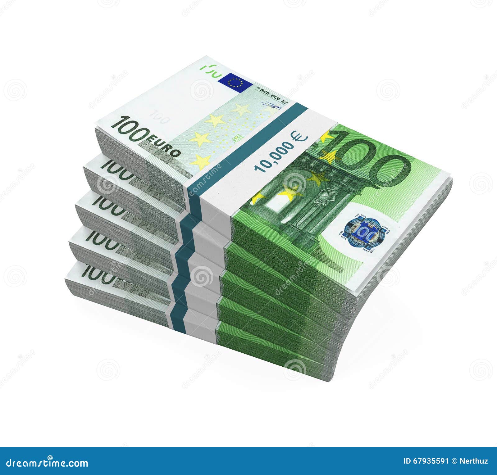 Stapels Van 100 Euro Bankbiljetten Stock Afbeelding - Image of ...