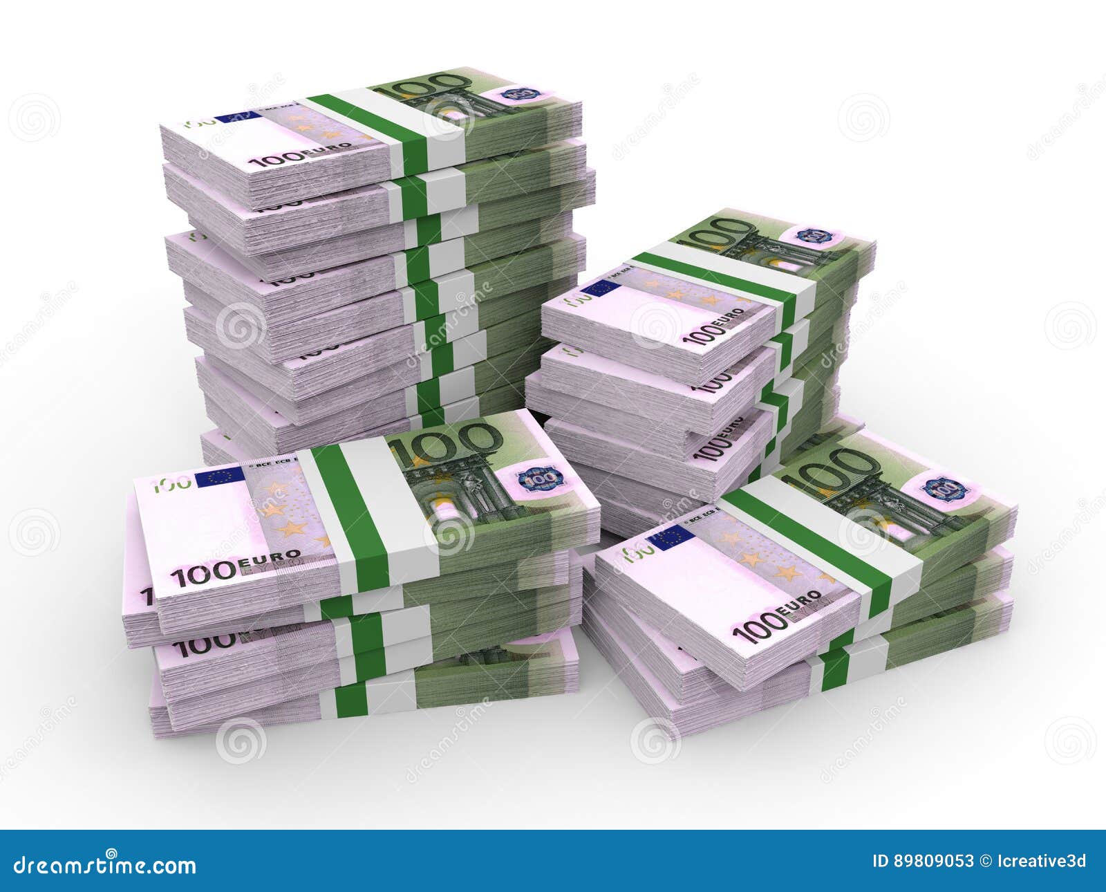Stapels Van Geld Honderd Euro Stock Illustratie - Illustration of ...