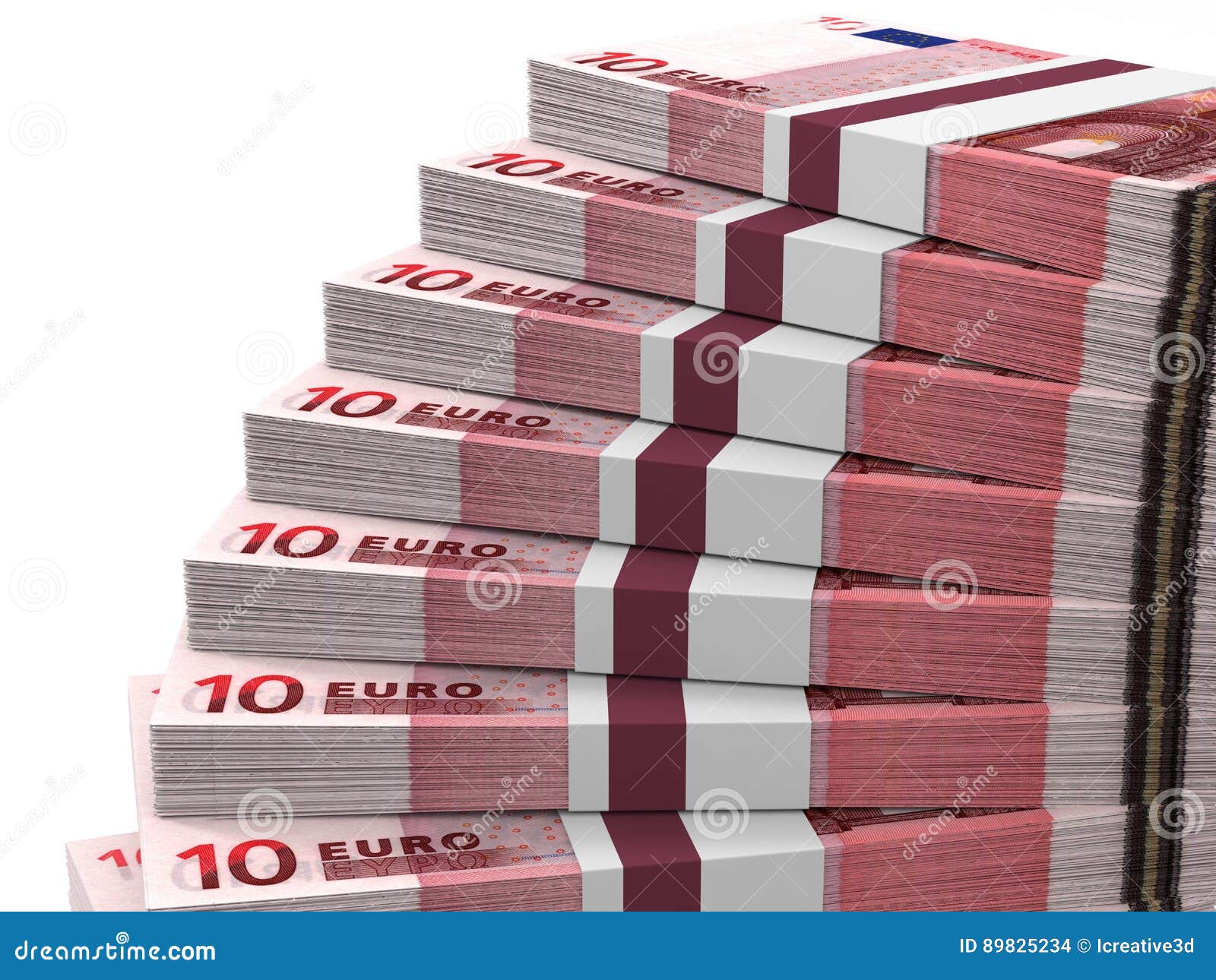Stapels van Geld Tien Euro stock illustratie. Illustration of begrip ...