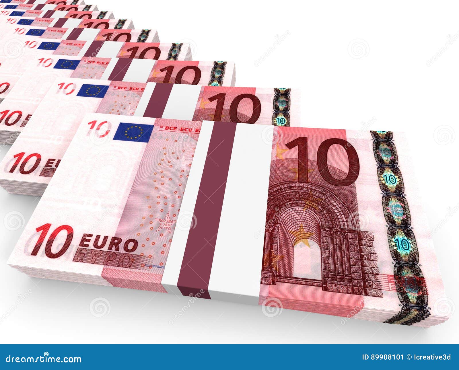 Stapels van Geld Tien Euro stock illustratie. Illustration of ...