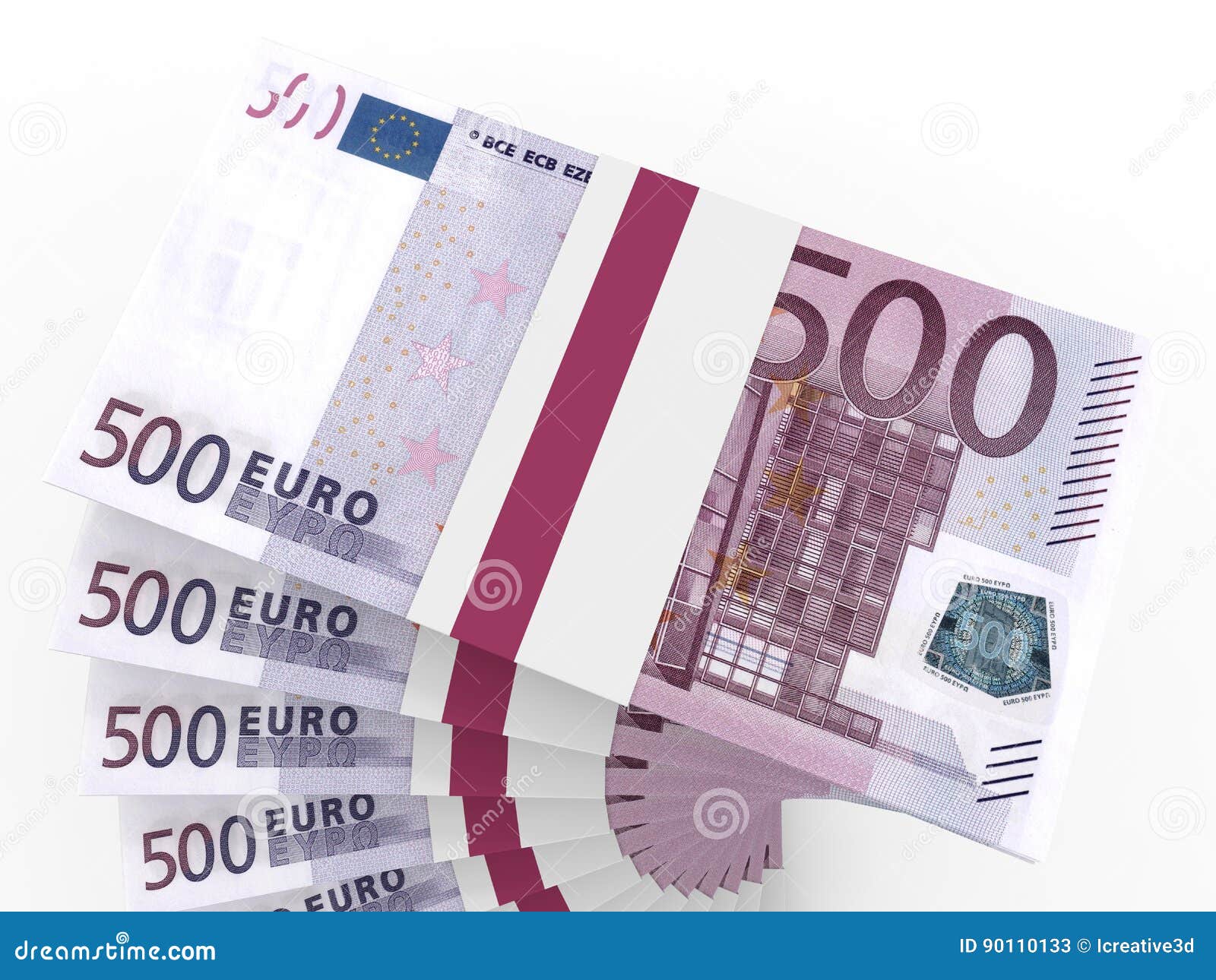 Stapels Van Geld Vijf Honderd Euro Stock Illustratie - Illustration of ...