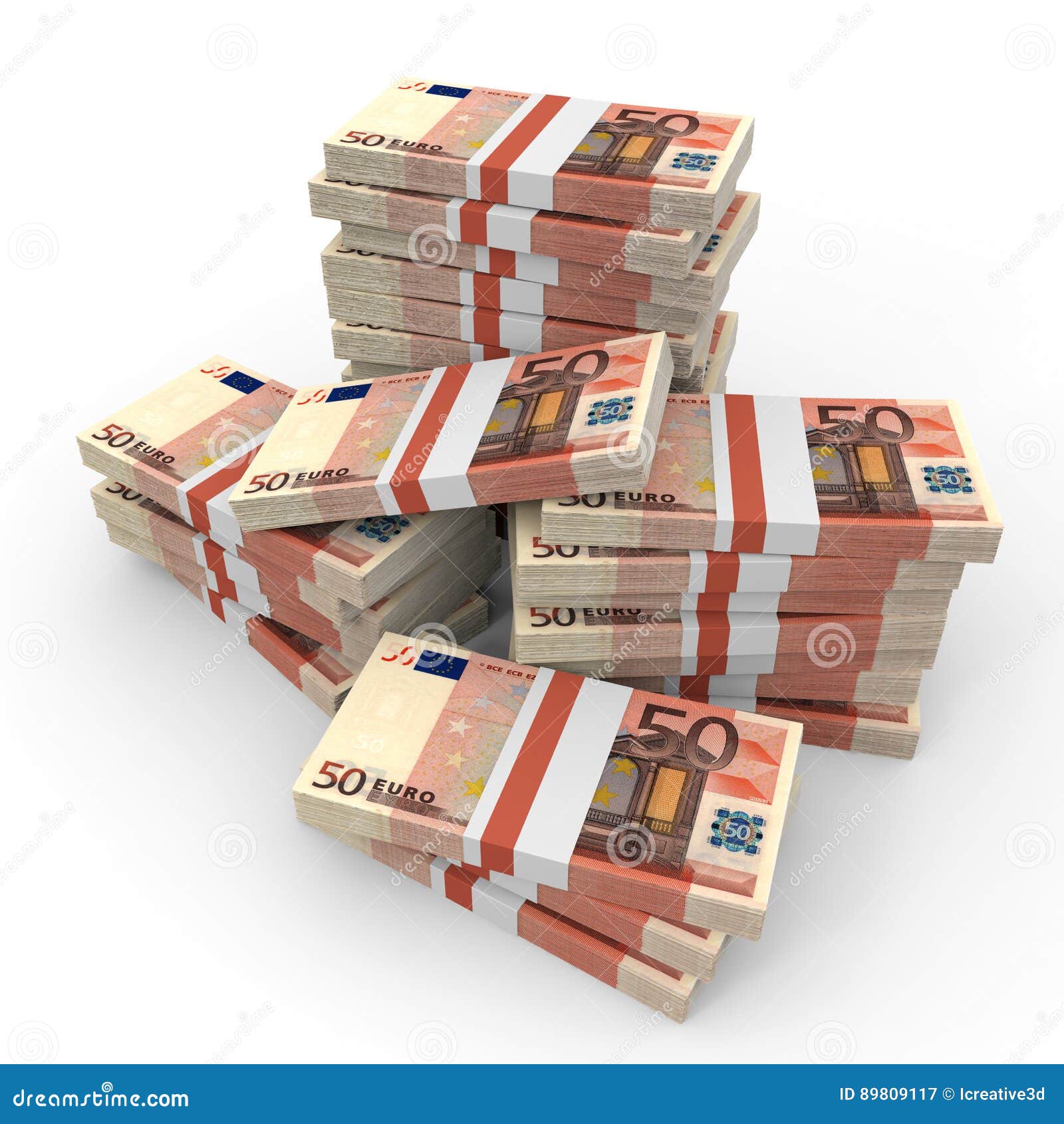 Stapels Van Geld Vijftig Euro Stock Illustratie - Illustration of euro ...