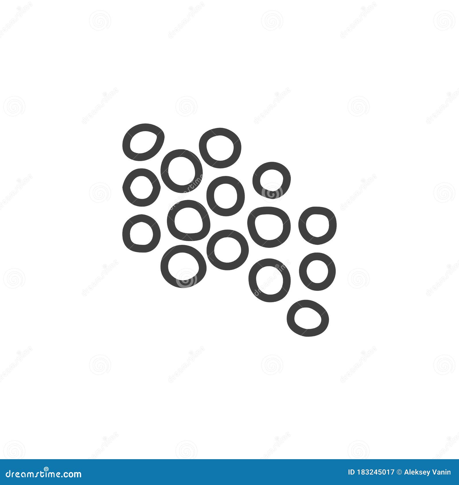 Staphylococci Bacteria Monochrome Vector Illustration On Black ...