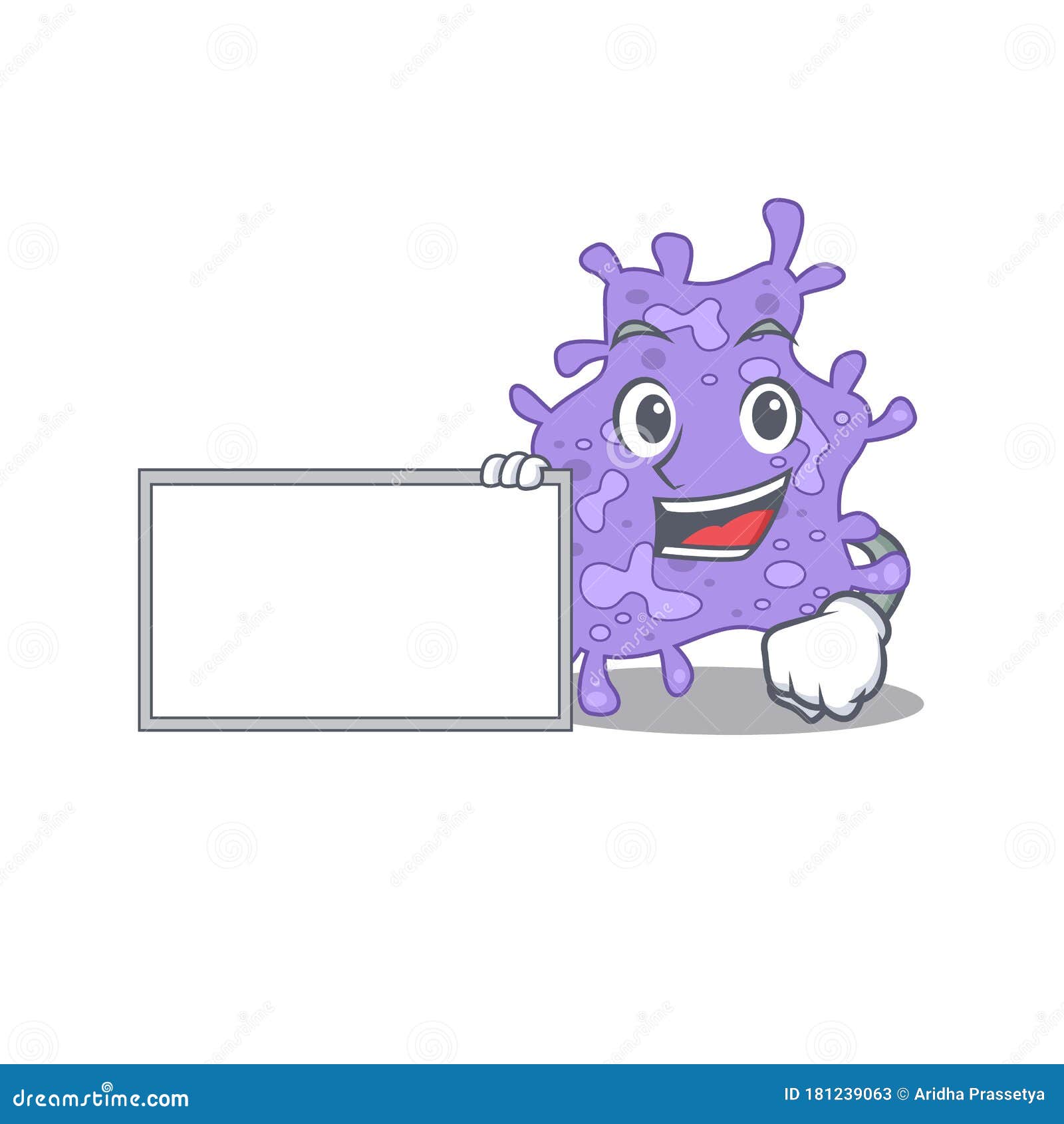 Staphylococcus Aureus Cartoon Character Design Style with Board Stock ...
