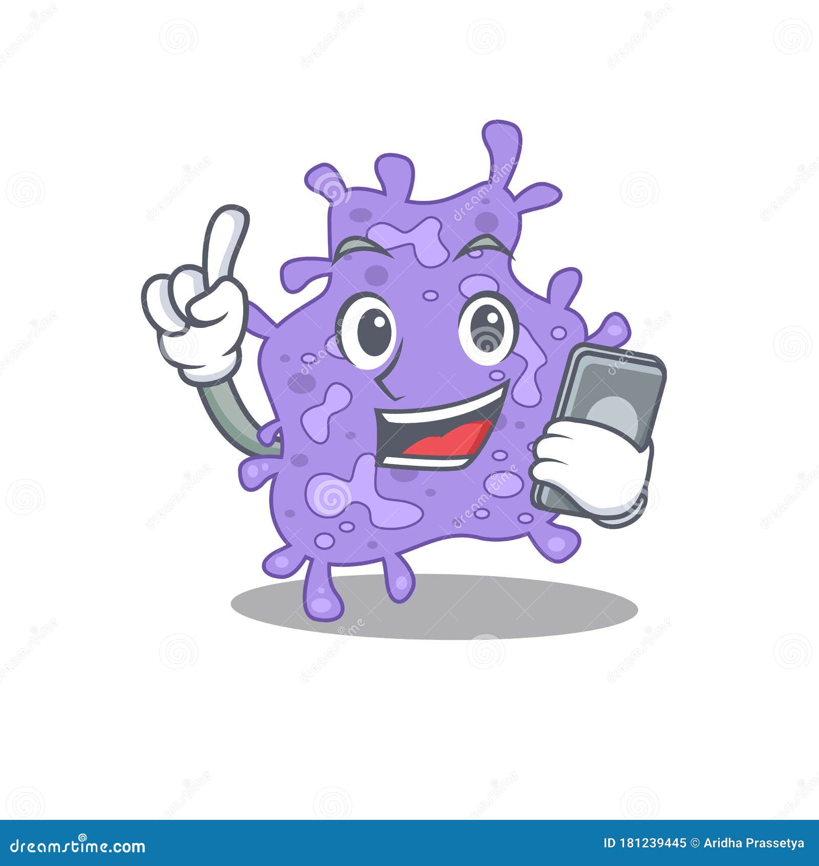 Staphylococcus Aureus Cartoon Character Speaking on Phone Stock Vector ...