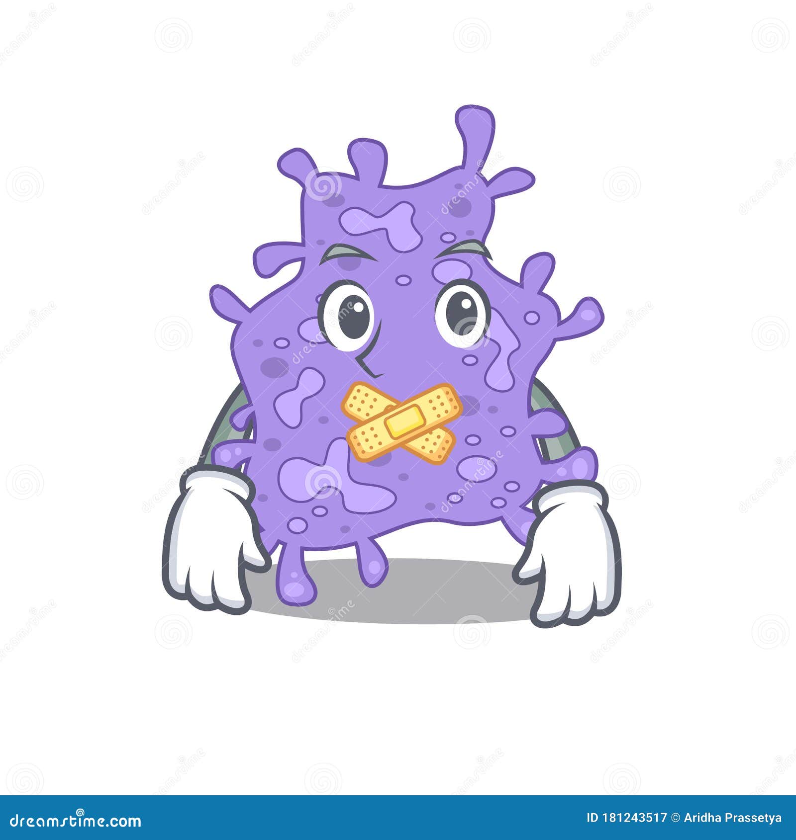 Staphylococcus Aureus Cartoon Character Style with Mysterious Silent ...