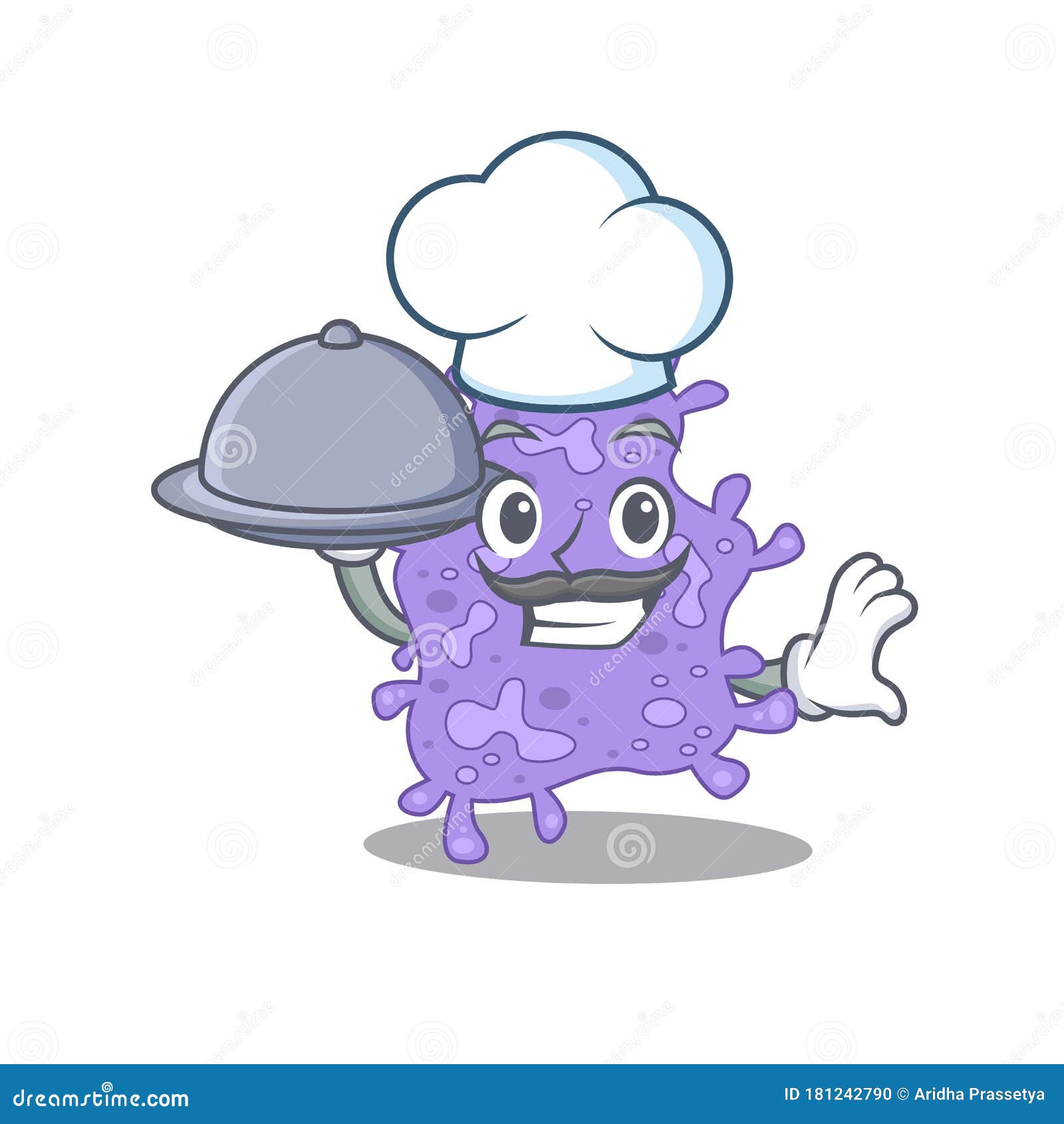 Staphylococcus Aureus Chef Cartoon Character Serving Food on Tray Stock ...