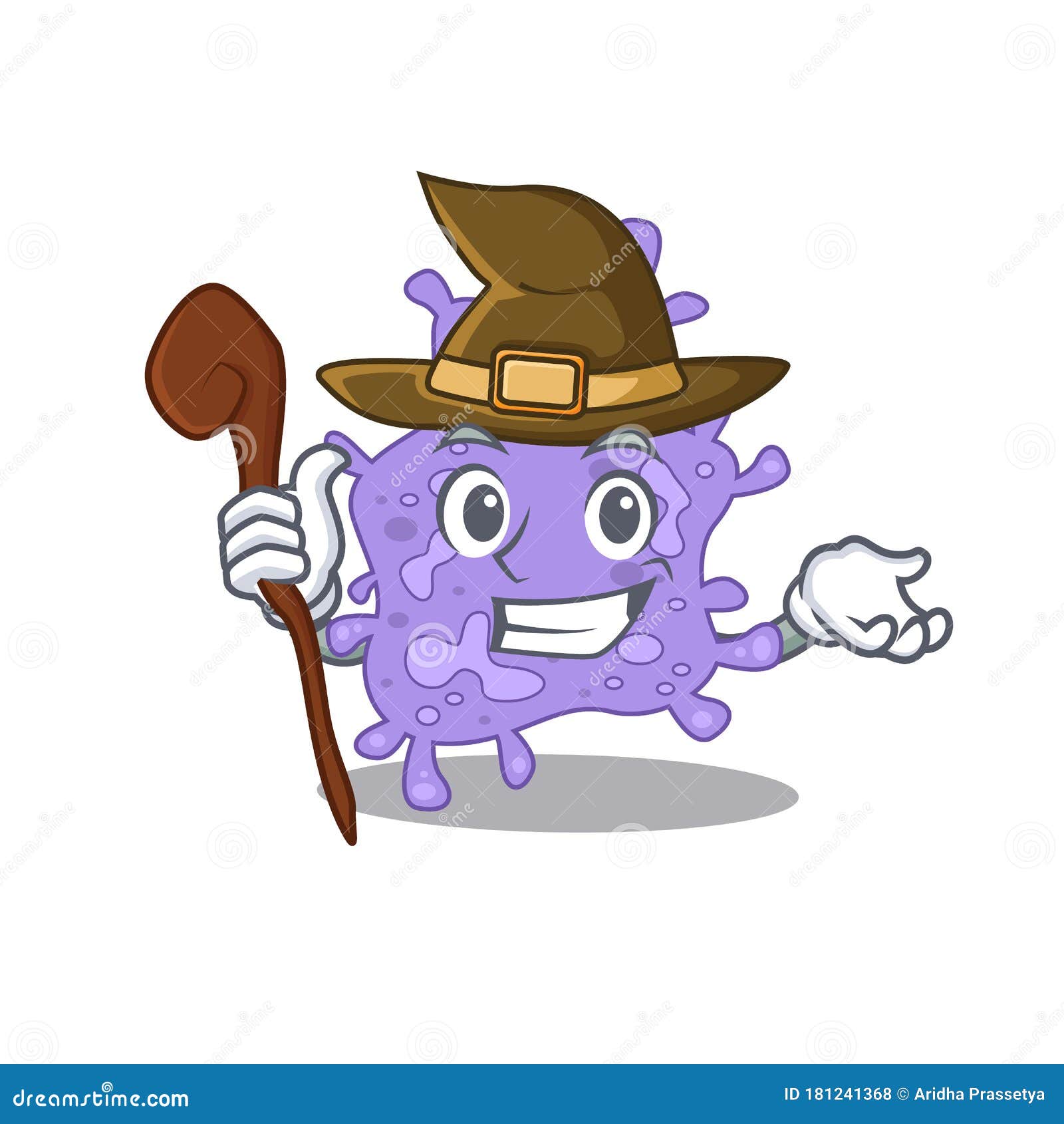 Staphylococcus Aureus Sneaky and Tricky Witch Cartoon Character Stock ...