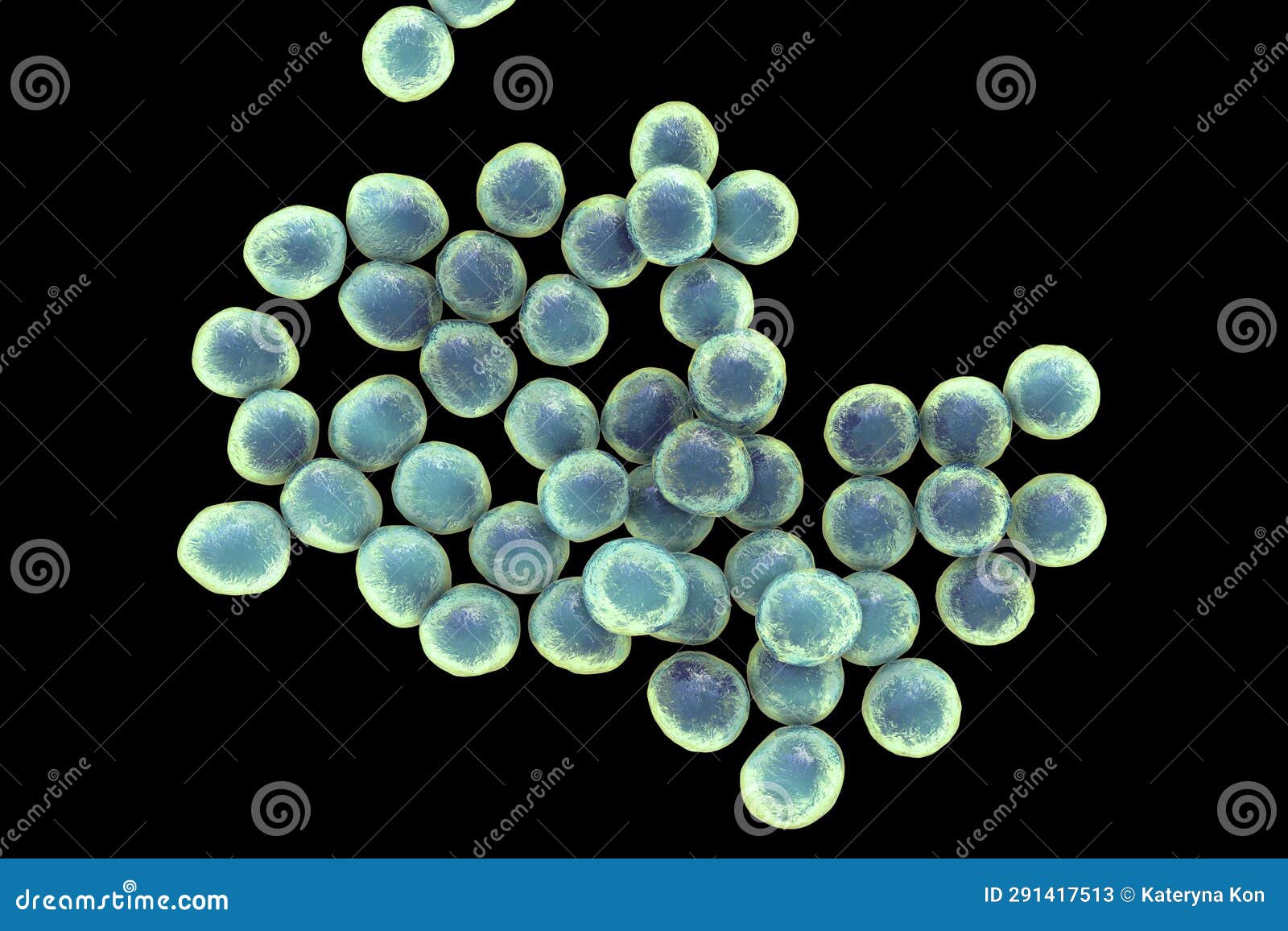 Staphylococcus Bacteria, 3D Illustration. Stock Illustration ...