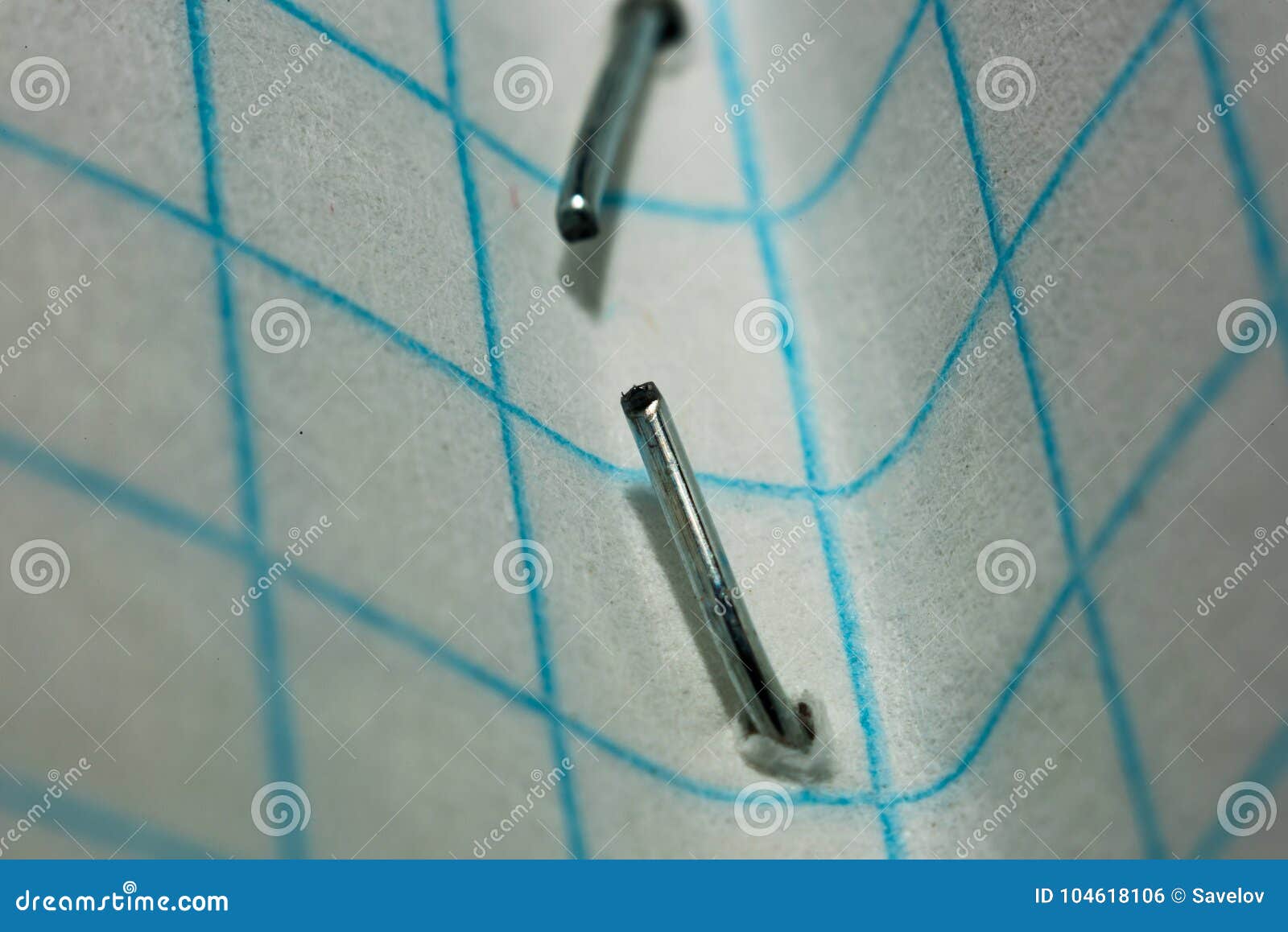 Staple Fastener in a Paper Sheet in a Cage Macro Stock Photo - Image of ...