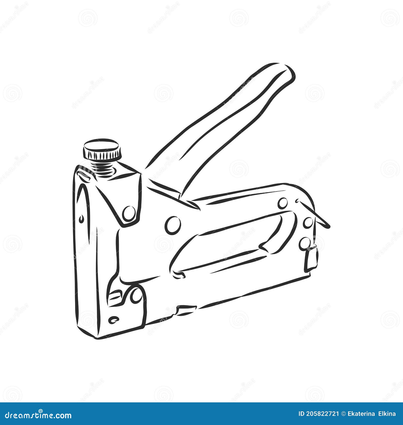 Staple Gun. Construction Stapler Vector Sketch Illustration Stock ...