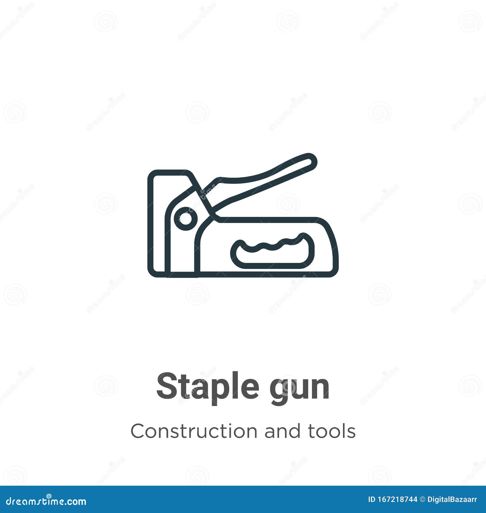 Staple Gun Outline Vector Icon. Thin Line Black Staple Gun Icon, Flat ...