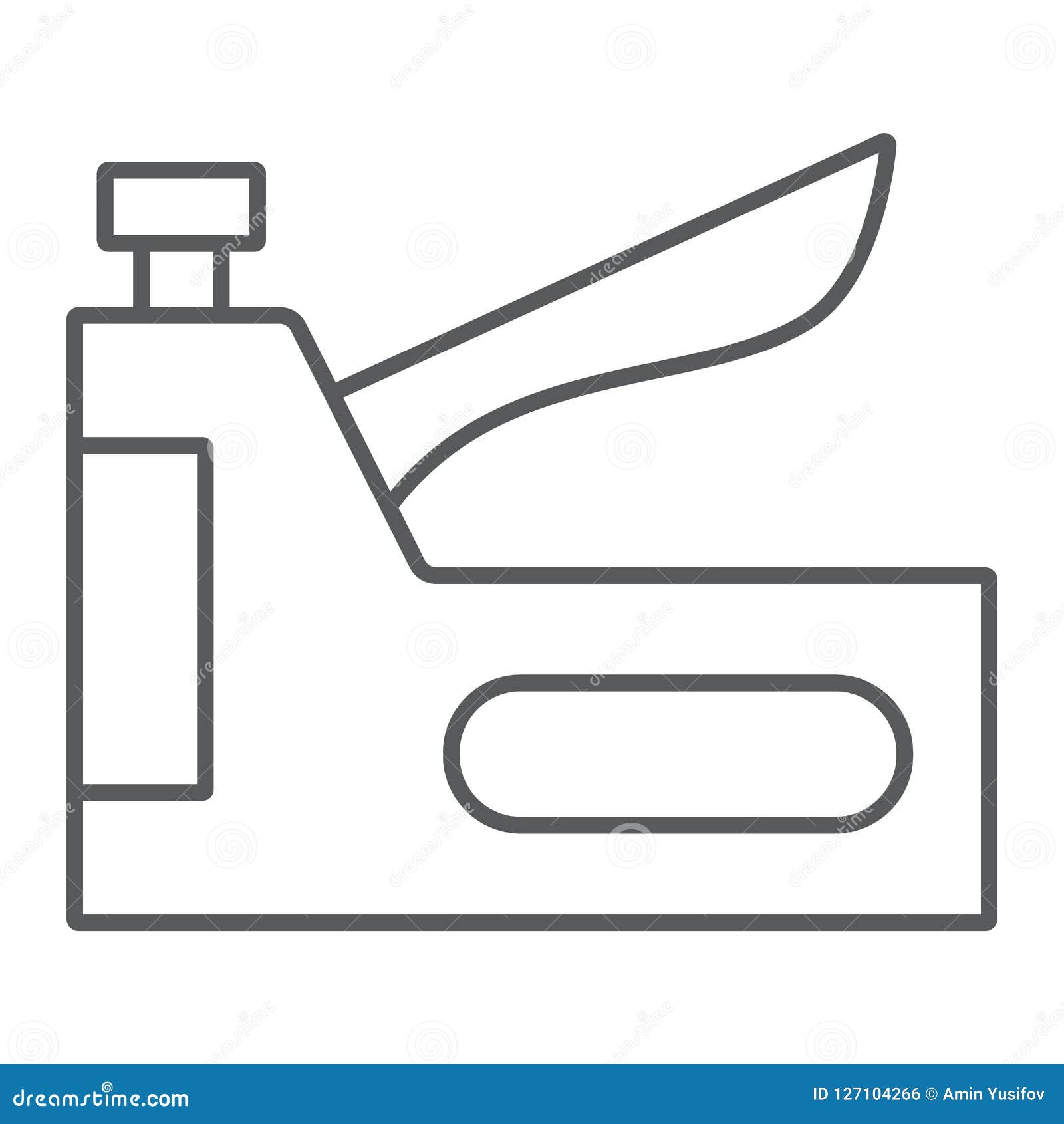 Staple Gun Thin Line Icon, Tool and Repair, Stapler Sign, Vector ...