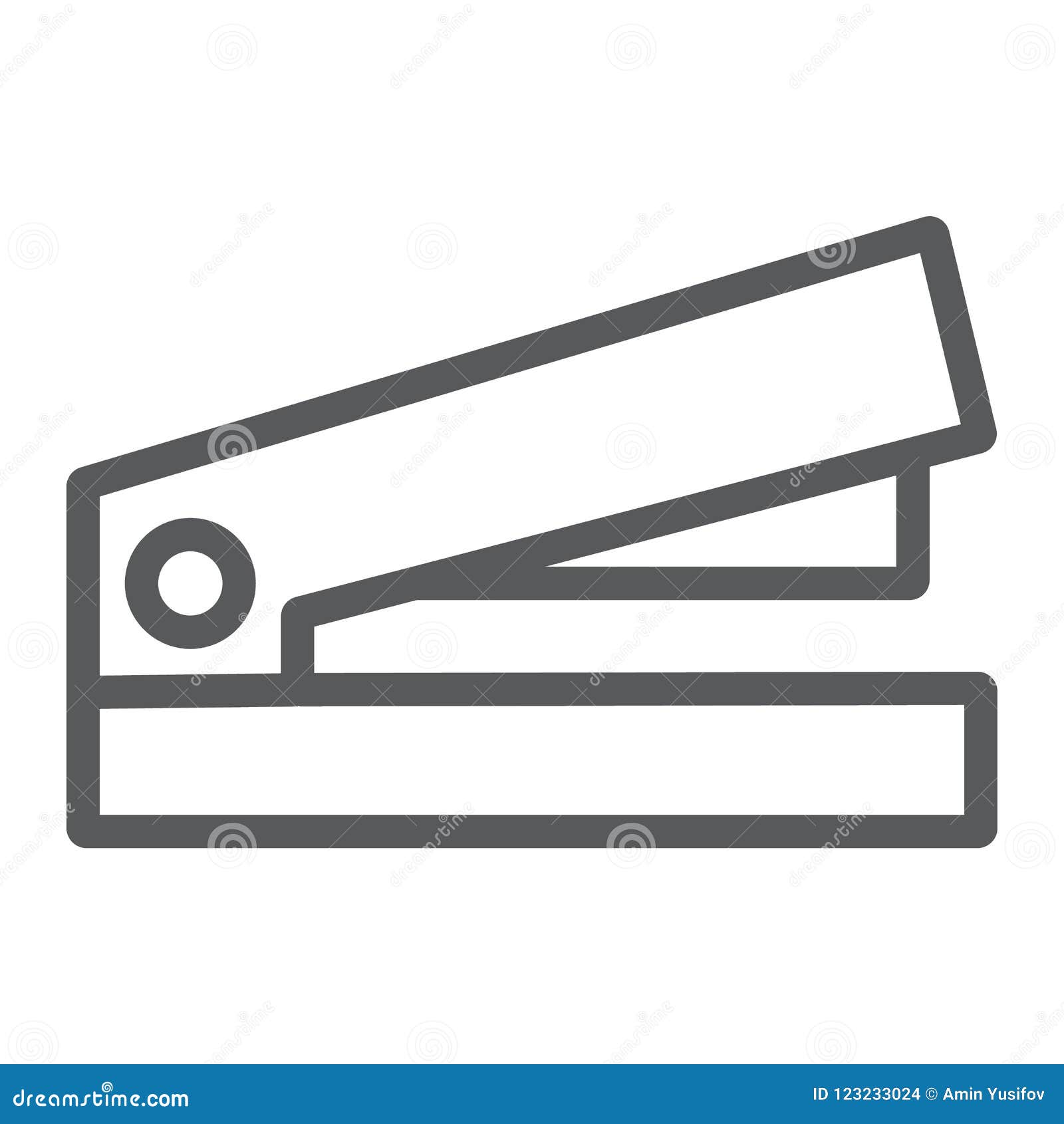 Staple Line Icon, Office and Work, Stapler Sign Stock Vector ...