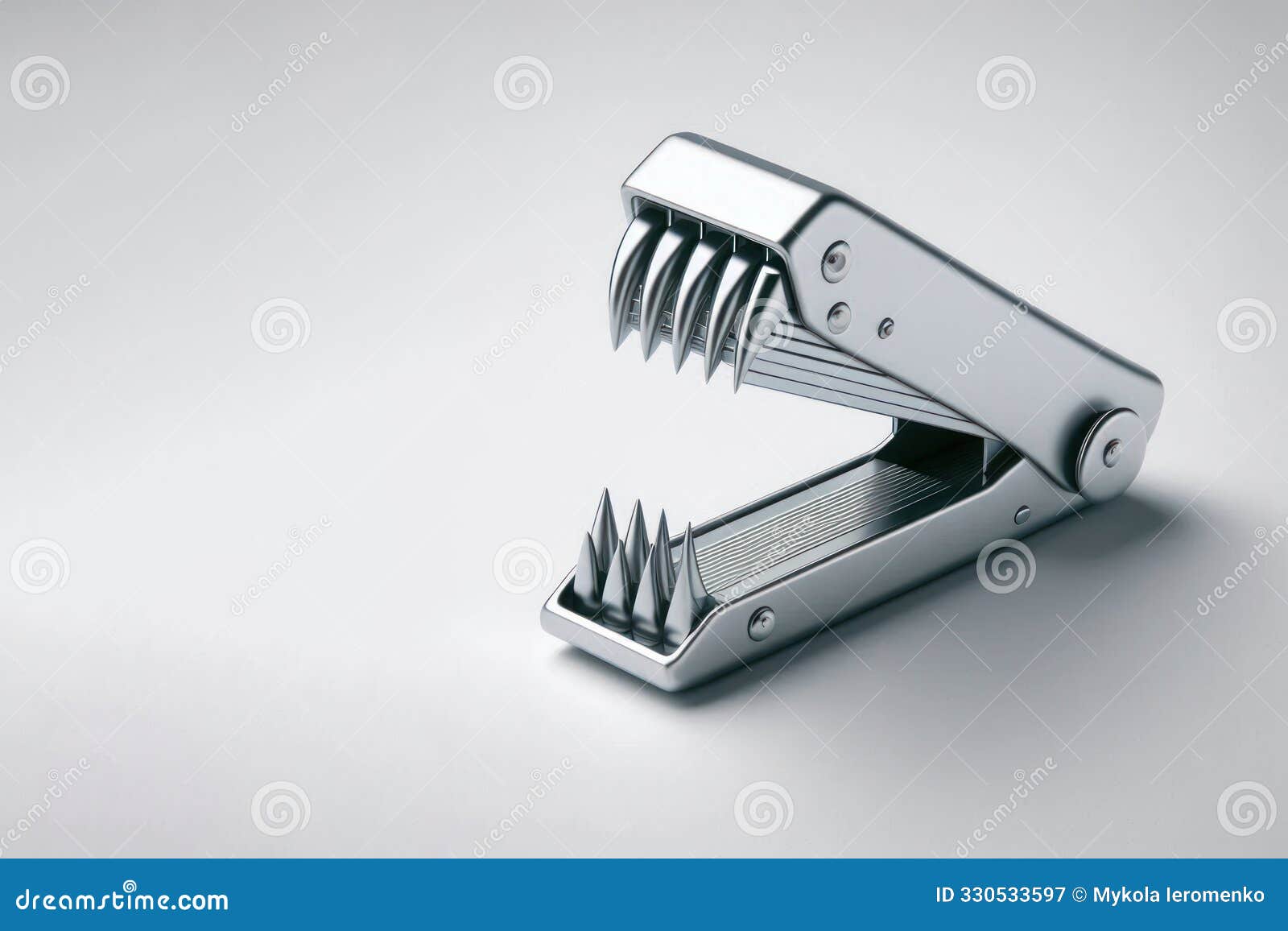 Stapler with Big Teeth. Space for Text. Stock Image - Image of ...